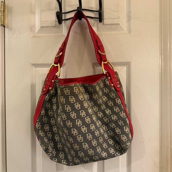 Dooney & Bourke | Bags | Dooney Bourke Red And Gray Hobo Bag | Poshmark